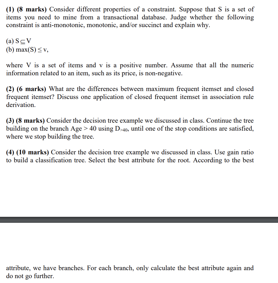 Solved These questions are for a class called Data Mining. | Chegg.com