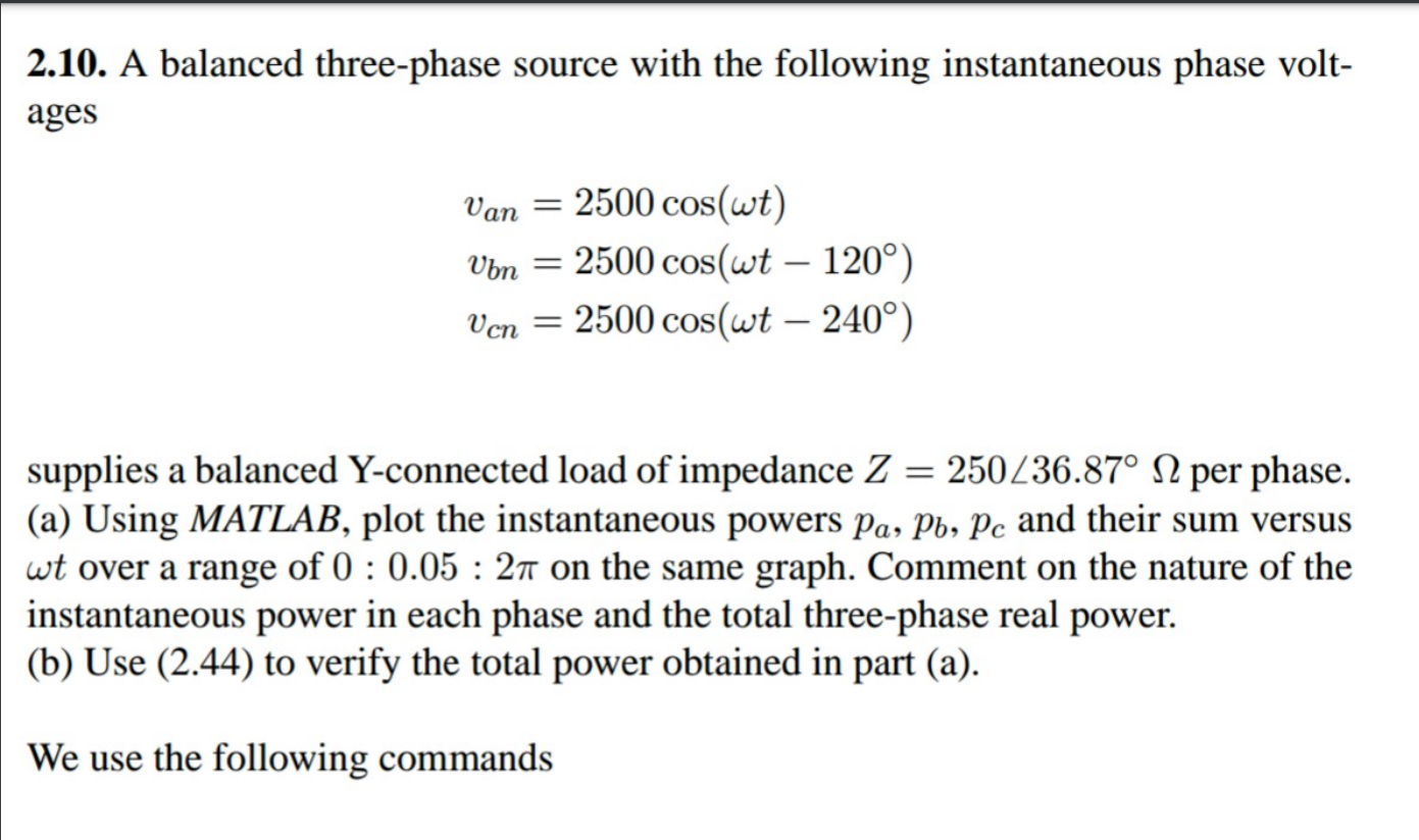 Solved 2.10. A balanced three-phase source with the | Chegg.com