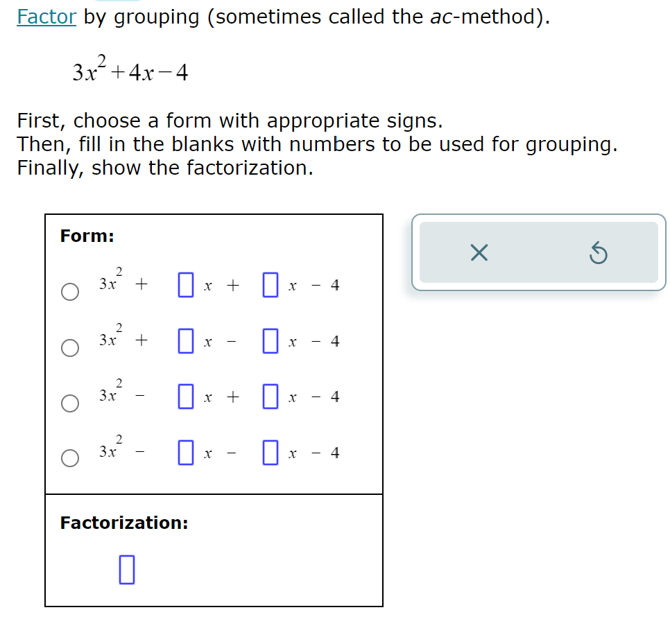 Solved Factor by grouping (sometimes called the ac-method). | Chegg.com