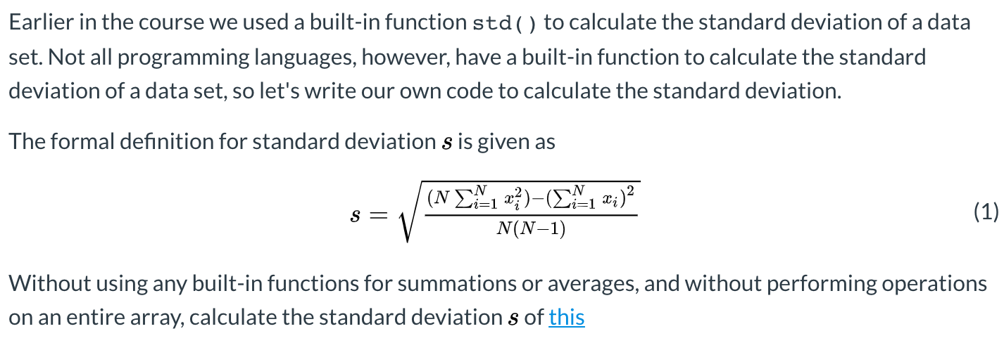 Solved Earlier in the course we used a built-in function | Chegg.com