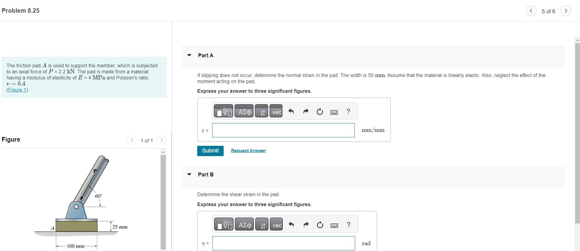 Solved If an axial load P=400 N is applied to it, determine | Chegg.com