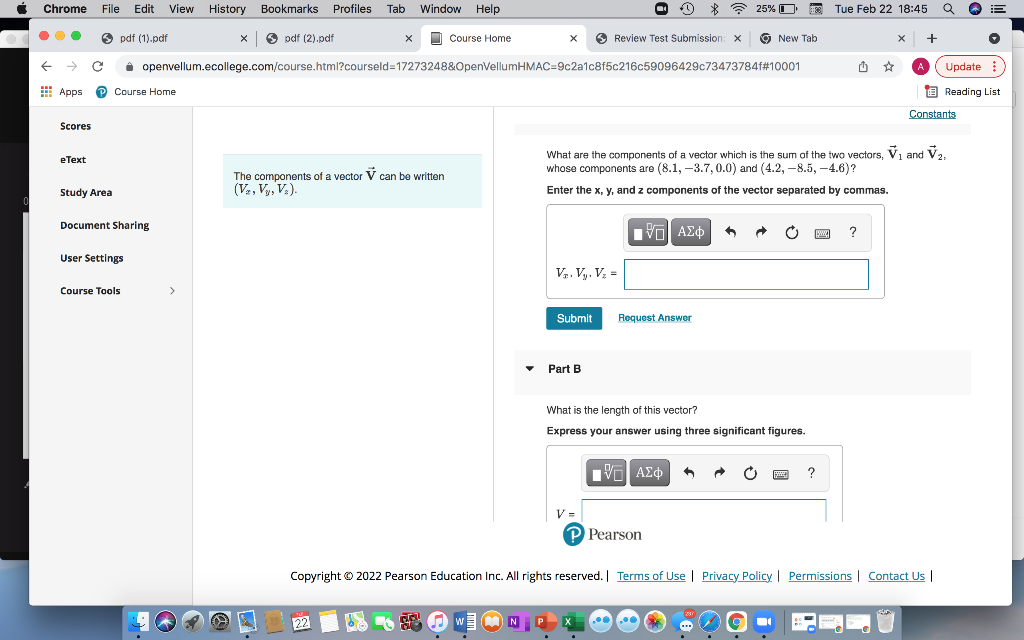 Solved Chrome Tab Window Help * 25% O R Tue Feb 22 18:45 % a | Chegg.com