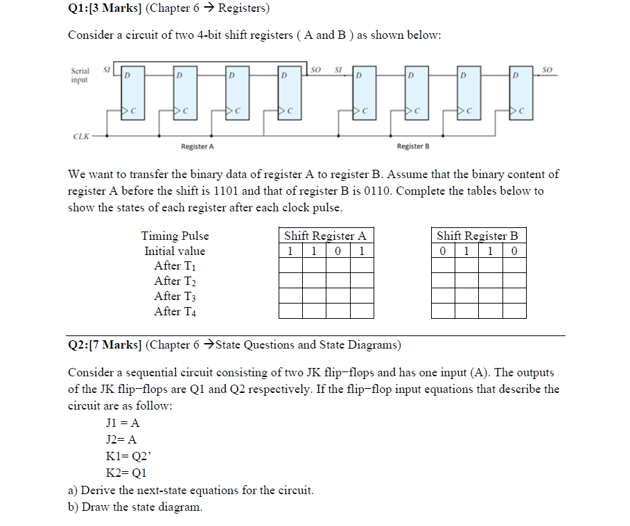 Solved Q1:[3 Marks] (Chapter 6 → Registers) Consider a | Chegg.com