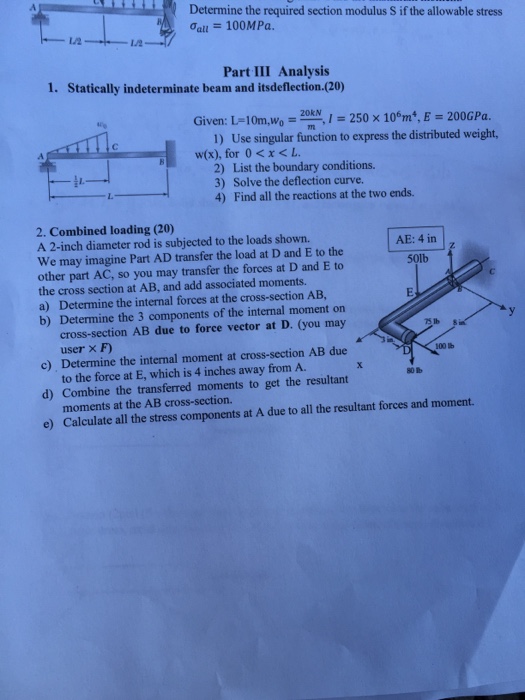 Solved Determine the required section modulus s if the | Chegg.com