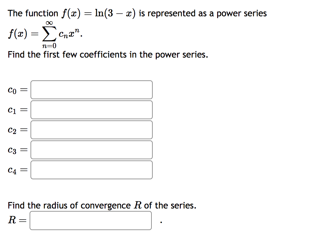 Solved The function f(x)=ln(3−x) is represented as a | Chegg.com