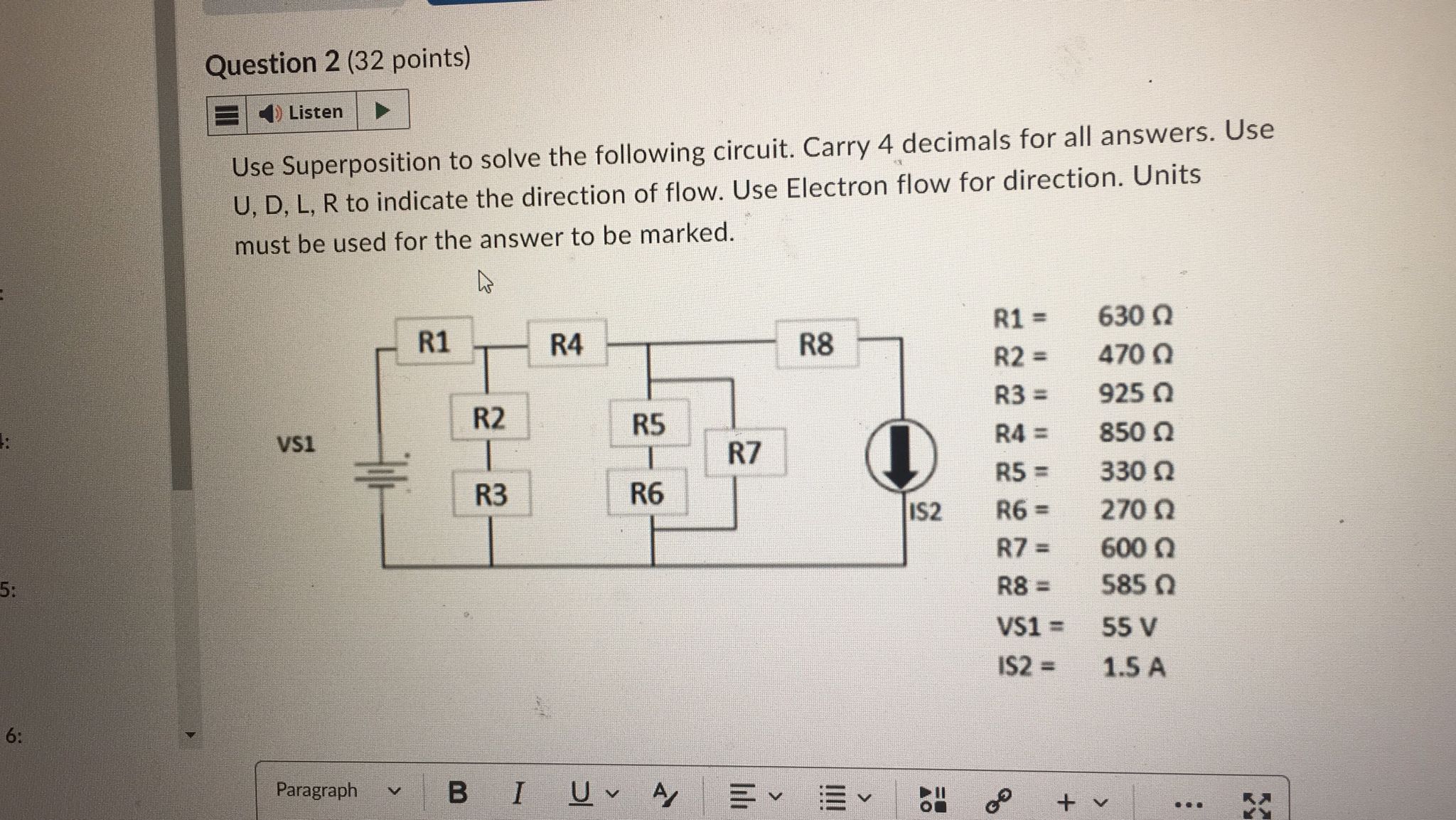 Solved Use Superposition to solve the following circuit. | Chegg.com