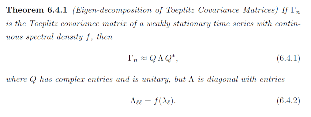 Theorem 6 4 1 Eigen Decomposition Of Toeplitz