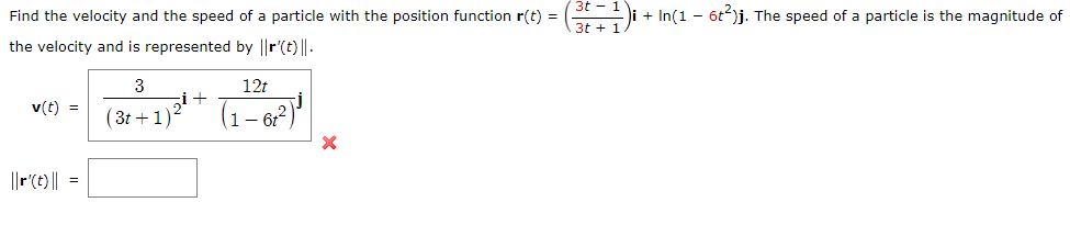 Solved Find the velocity and the speed of a particle with | Chegg.com