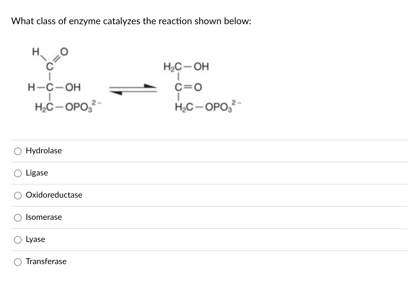 Solved What class of enzyme catalyzes the reaction shown | Chegg.com