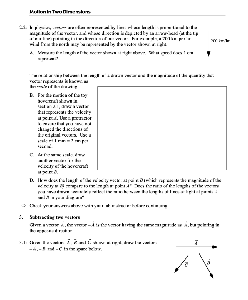 Motion in Two Dimensions 2. Recording motion and | Chegg.com