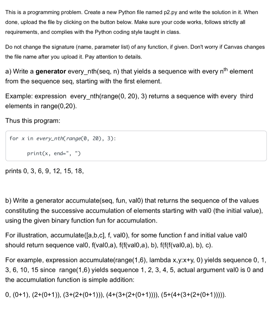 Solved This is a programming problem. Create a new Python | Chegg.com