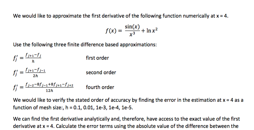 We would like to approximate the first derivative of | Chegg.com