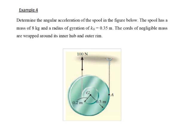 Solved Example 4Determine the angular acceleration of ﻿the | Chegg.com