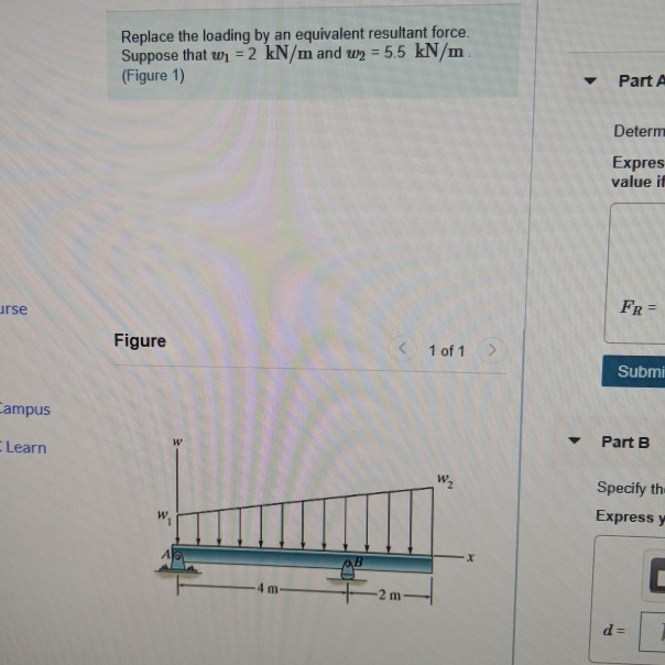 Solved Replace the loading by an equivalent resultant force. | Chegg.com