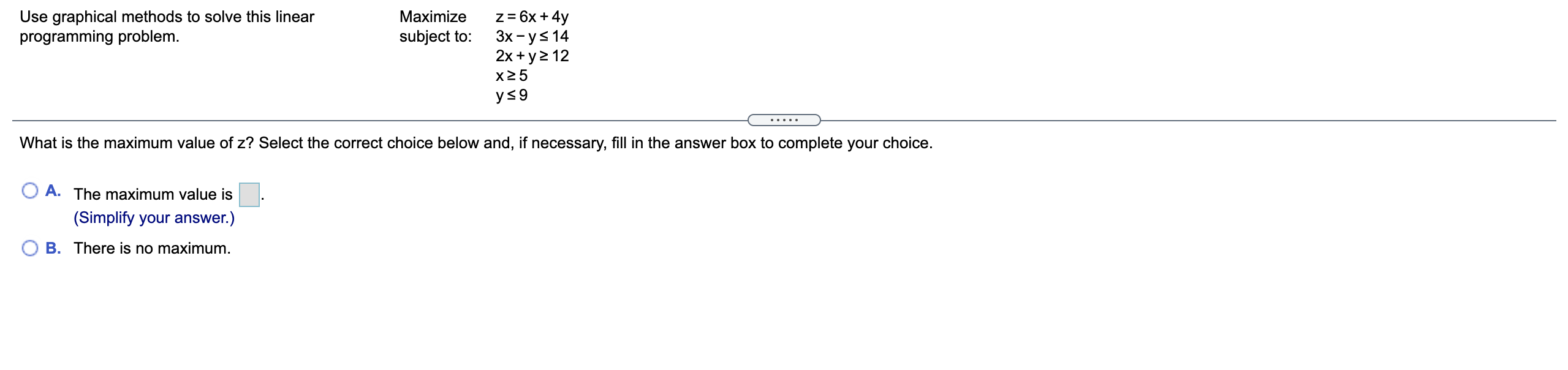 Solved Use graphical methods to solve this linear | Chegg.com