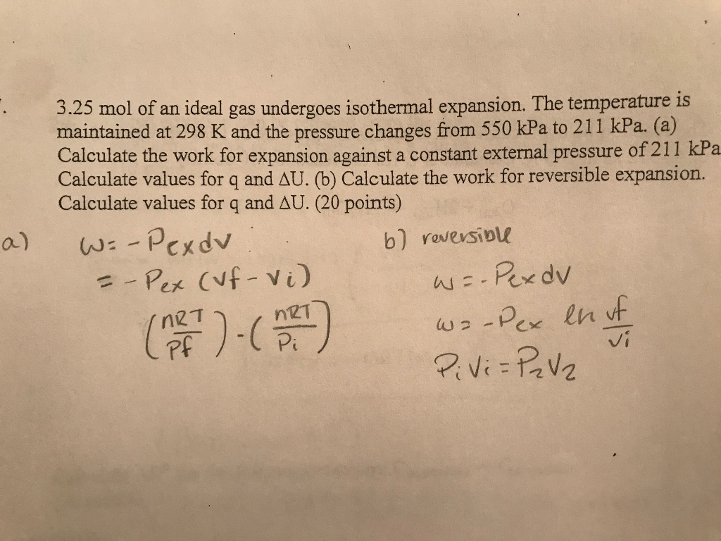 Solved 3.25 mol of an ideal gas undergoes isothermal | Chegg.com