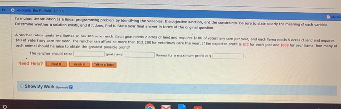 Solved f Formulate the situation as a linear programming | Chegg.com