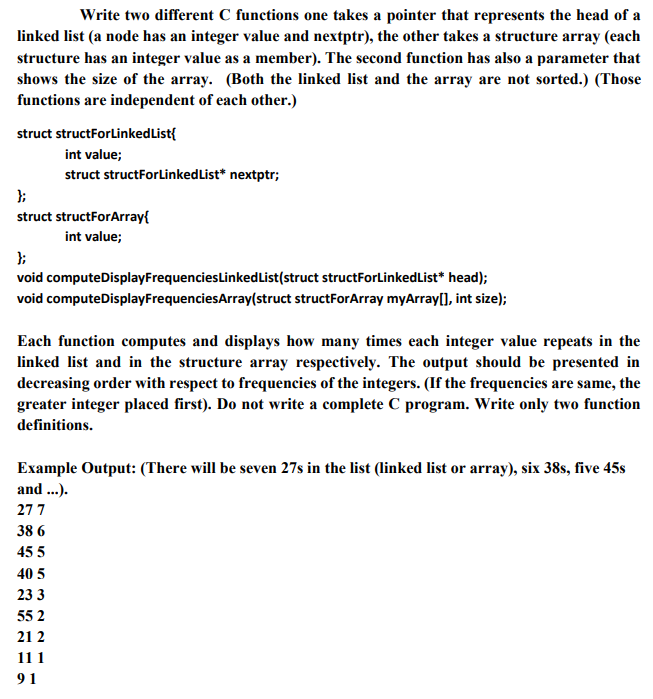 Solved Write two different C functions one takes a pointer | Chegg.com