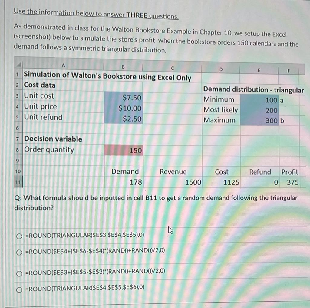 Solved ََQ2: what formula should be inputted in cell C11? | Chegg.com