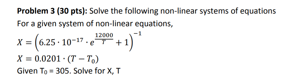 Solved solve a non linear system of equations. can use | Chegg.com