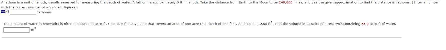 Solved A fathom is a unit of length, usually reserved for | Chegg.com