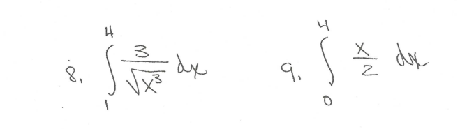 Solved 4 니 X dx 8、 dx 2 | Chegg.com