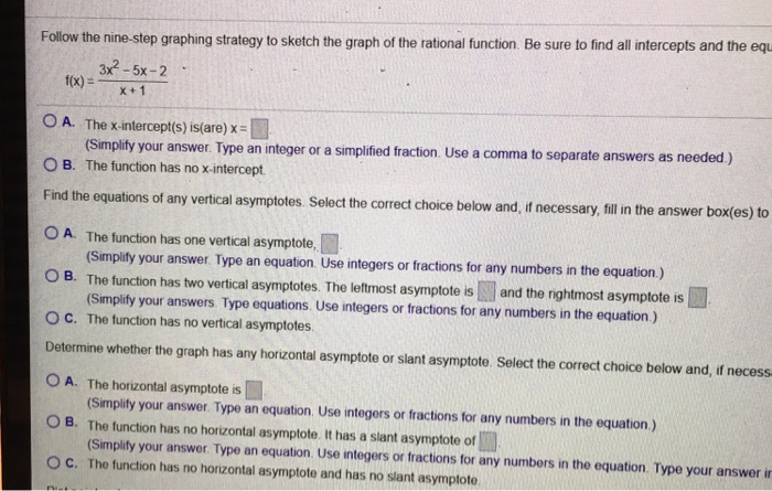 Solved Follow the nine-step graphing strategy to sketch the | Chegg.com