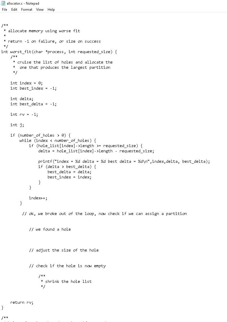 Solved The program will allocate memory depending on three | Chegg.com