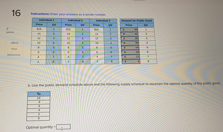 Solved Use the public demand schedule above and the | Chegg.com