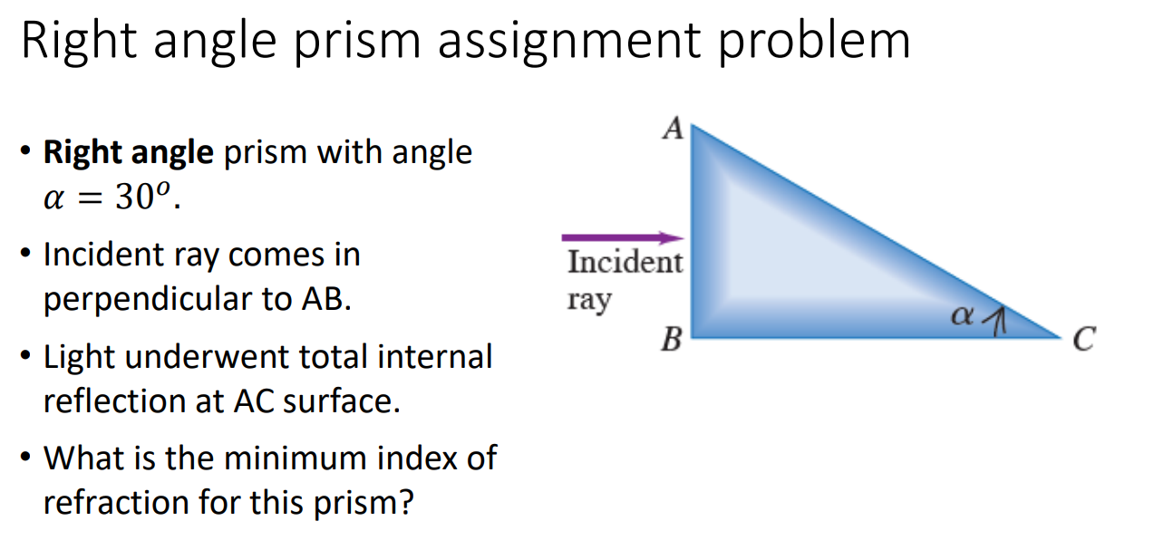 Solved Right angle prism assignment problem - Right angle | Chegg.com