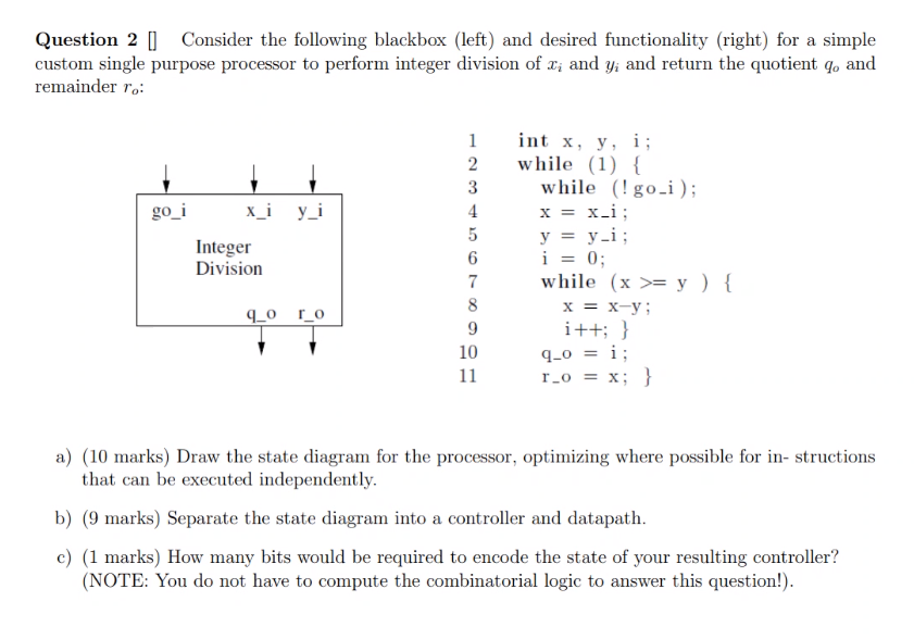 Solved Question 2 | Consider the following blackbox (left) | Chegg.com