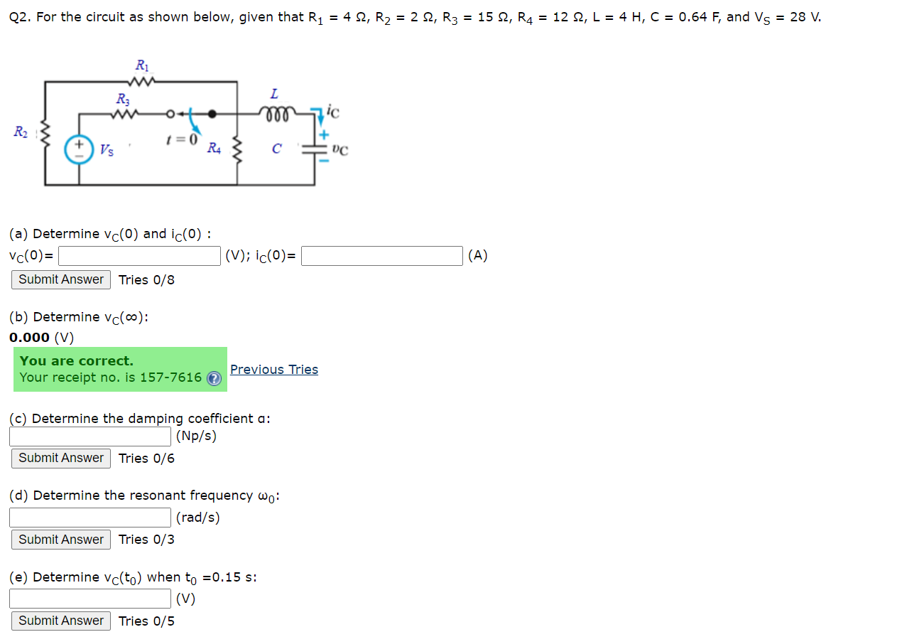 Solved Q2. ﻿For the circuit as shown below, given that | Chegg.com