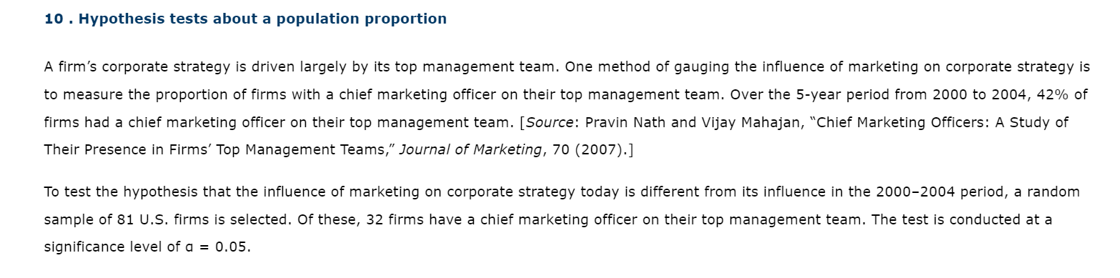 Solved 10. Hypothesis tests about a population proportion A | Chegg.com