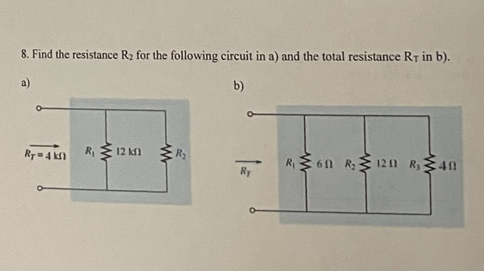 Solved 8. Find the resistance R2 for the following circuit | Chegg.com