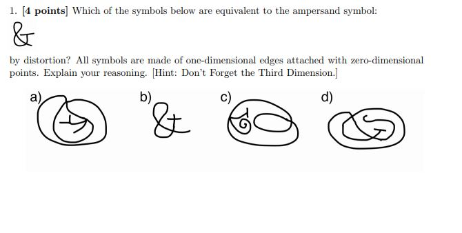 Solved 1. (4 points) Which of the symbols below are | Chegg.com