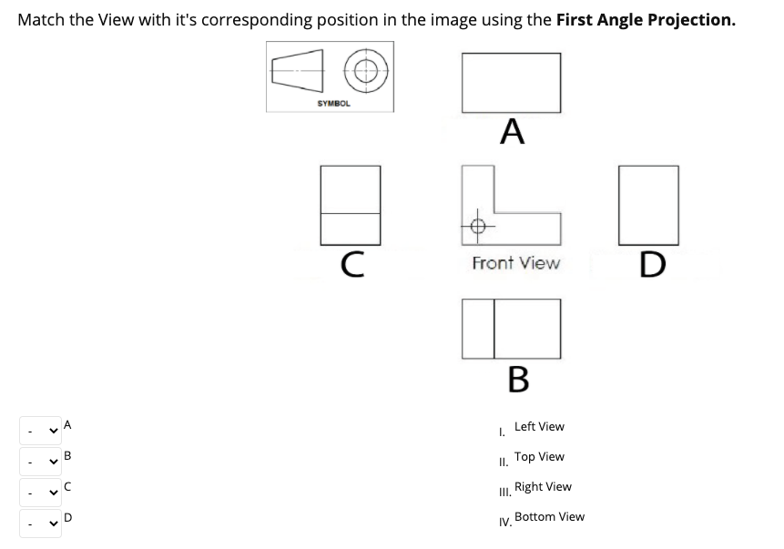 Solved Match the view with it's corresponding position in | Chegg.com