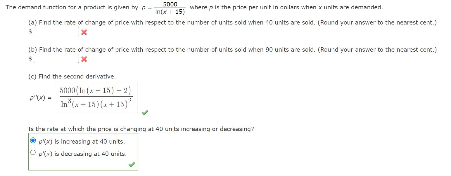Solved demand function for a product is given by | Chegg.com