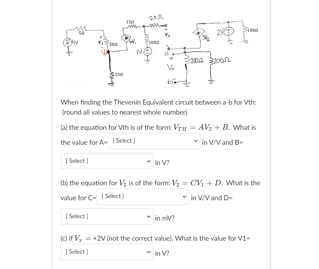 Solved When finding the Thevenin Equivalent circuit between | Chegg.com