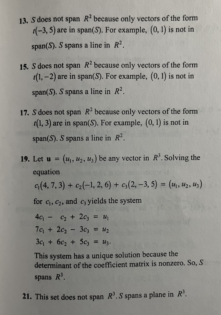Solved Spanning Sets In Exercises 9-18, determine whether | Chegg.com