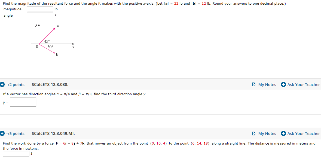 Solved Find the magnitude of the resultant force and the | Chegg.com