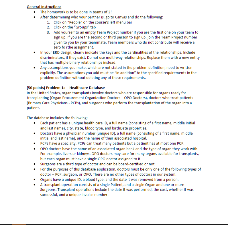 Solved General Instructions - The homework is to be done in | Chegg.com