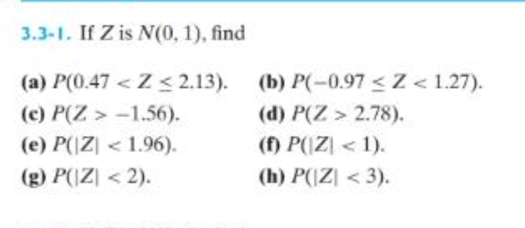 Solved 3.3-1. If Z is N(0,1), find (a) P(0.47 | Chegg.com