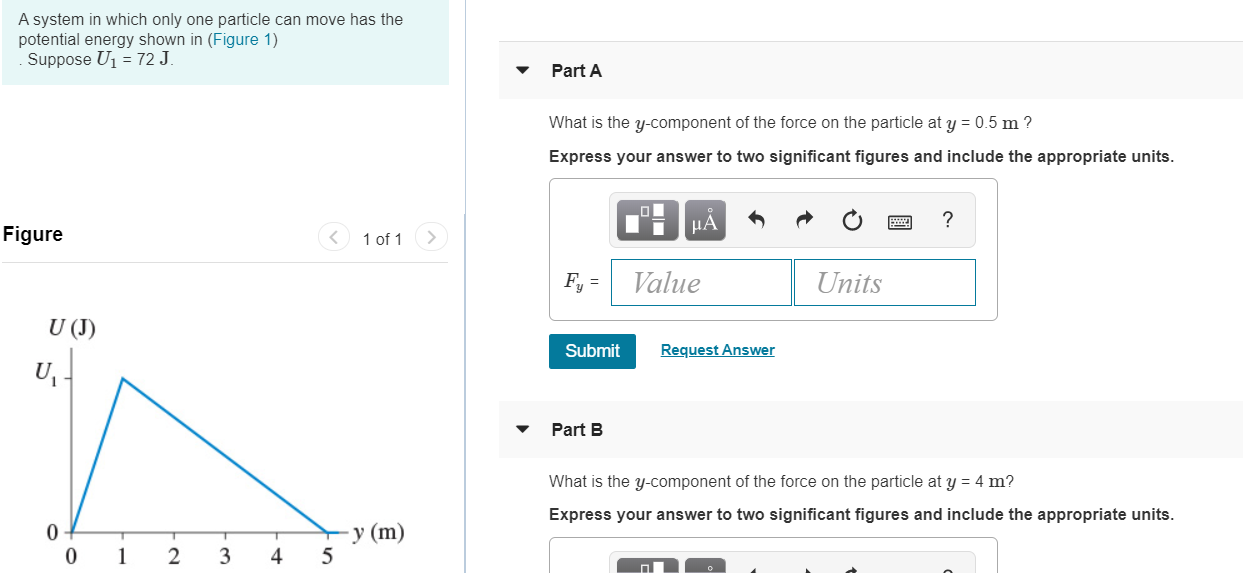 Solved A system in which only one particle can move has the | Chegg.com