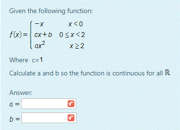 Solved Given the following function: -X x