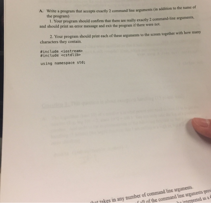 Solved rite a program that accepts exactly 2 command line | Chegg.com