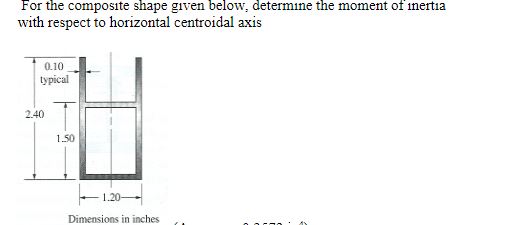 Solved For the composite shape given below, determine the | Chegg.com