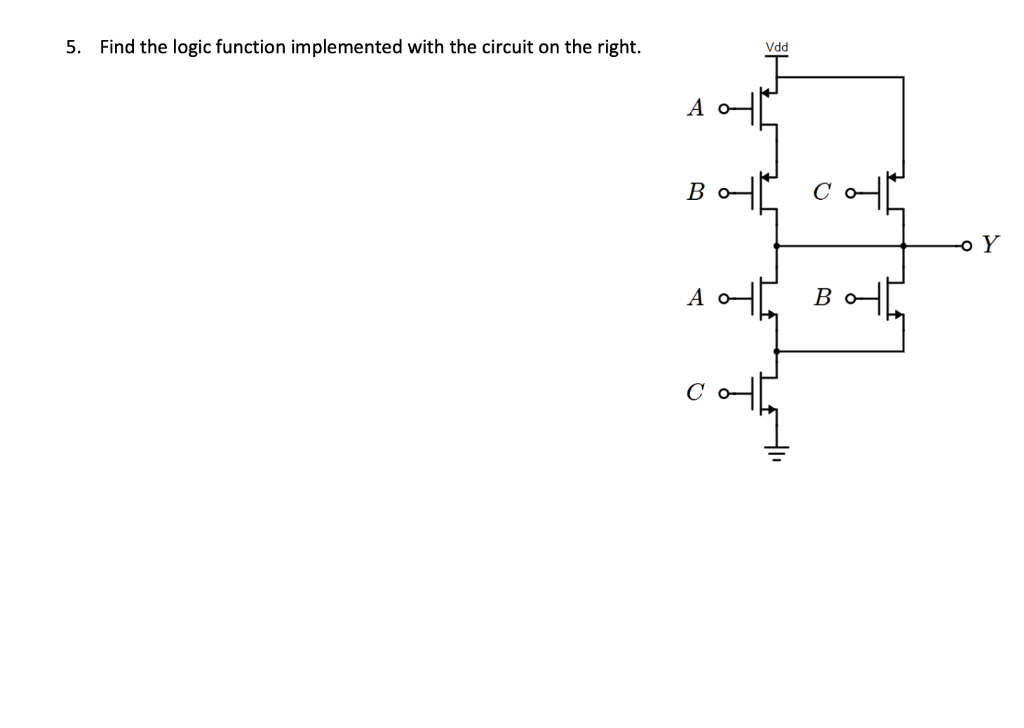 Solved 5. Find the logic function implemented with the | Chegg.com