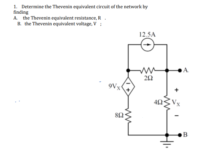 Solved 1. Determine the Thevenin equivalent circuit of the | Chegg.com