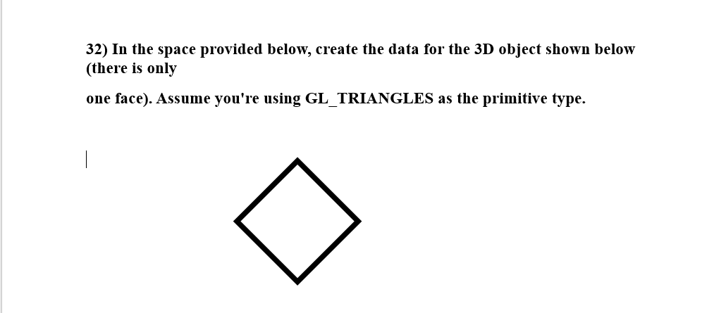 Solved 32) In the space provided below, create the data for | Chegg.com