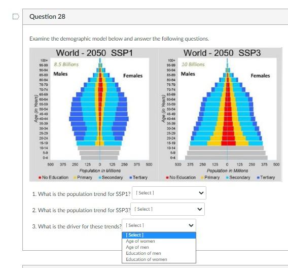 Solved Examine the demographic model below and answer the | Chegg.com